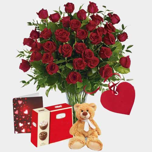 Send online 36 Long Stem Red Rose Combo Delivery in Canada | Gift ...
